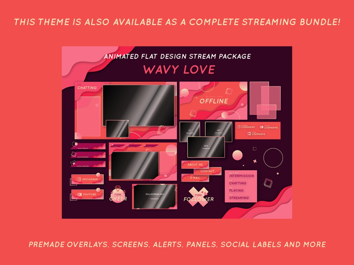 Animated Stream Screens Package - WAVY Love - Etsy