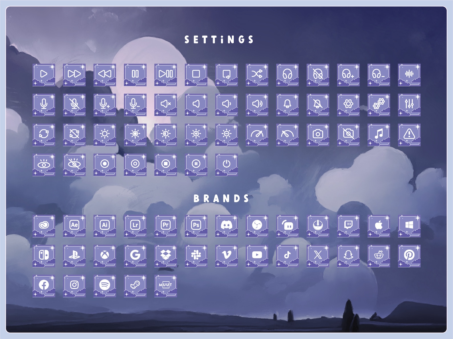 Stream Deck Icons for Cozy Streaming Setup: 250+ Cute Icons in 4 Colors ...