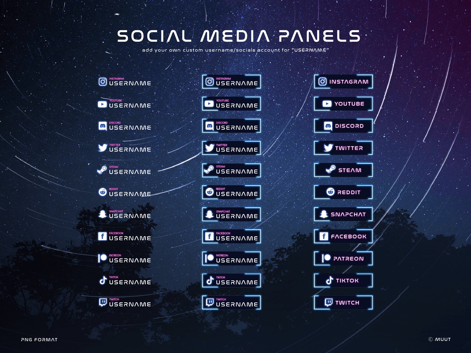 Neon Twitch Stream Overlay Package Animated NEON sky - Etsy.de