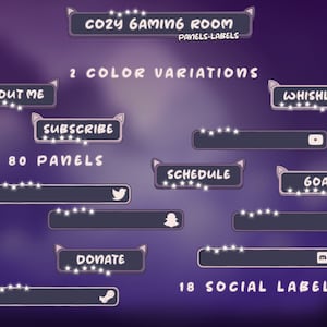 Cozy Twitch Panels and Social Media Labels Pack cozy Gaming - Etsy