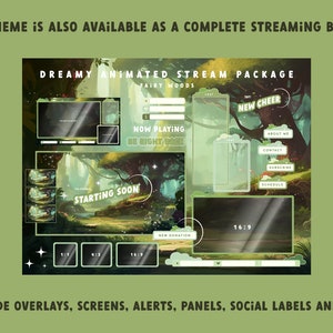 Cozy Twitch Alerts Package Animated - FAIRY Woods - Twitch Overlay Cute ...
