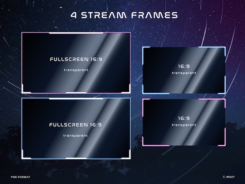 Neon Sky Animated Twitch Stream Package: Full Streaming Bundle With ...