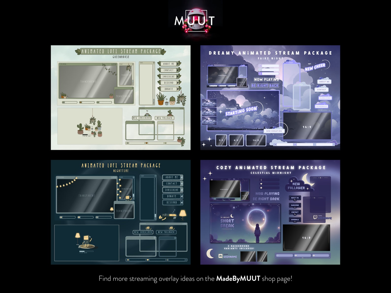 Cozy Twitch Alerts Package Animated FAIRY Clouds Twitch - Etsy