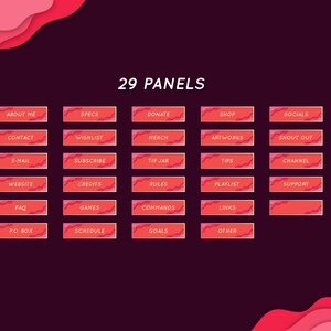 Twitch Panels and Social Media Labels Pack - WAVY Love - Etsy