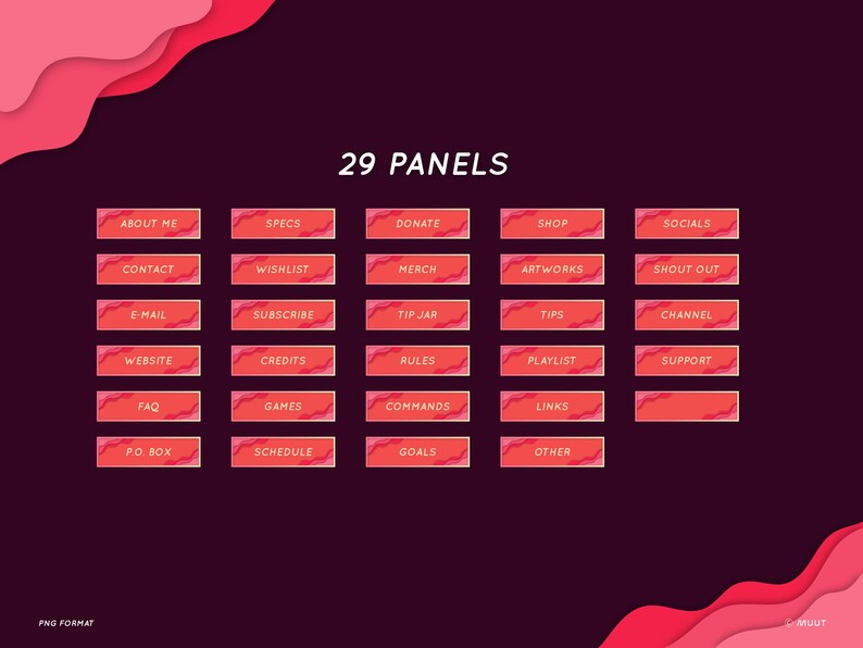 Twitch Panels and Social Media Labels Pack WAVY Love - Etsy
