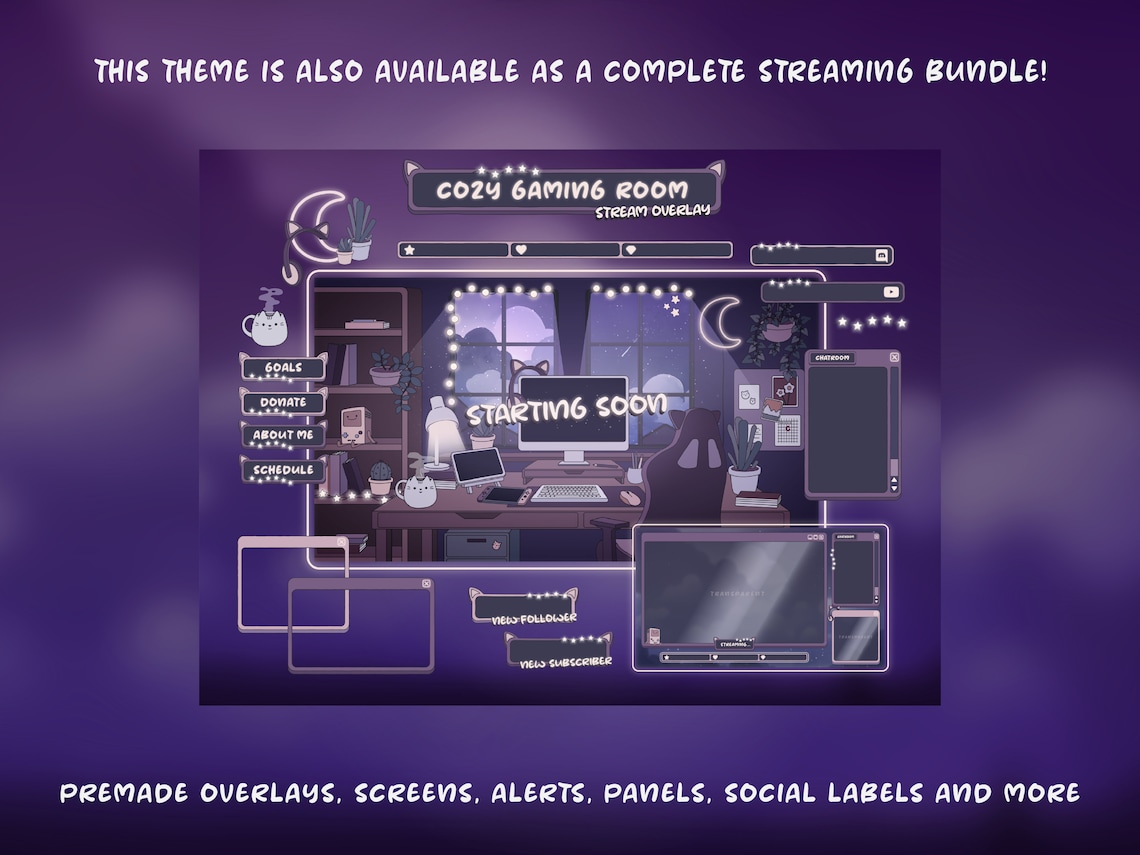 Cozy Twitch Overlay Stream Decorations Cozy Gaming Room - Etsy
