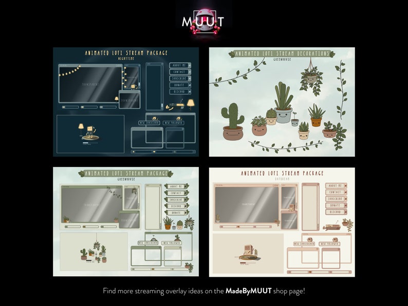 Fairy Woods Animated Stream Screens: Cozy Green Twitch Overlay Elements ...