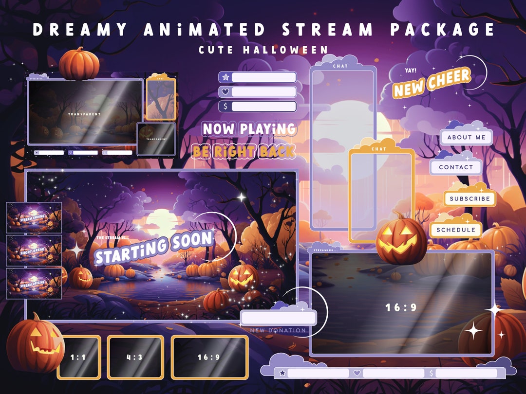 Animated Halloween Twitch Stream Package: Cozy Pumpkin Overlay (alerts ...