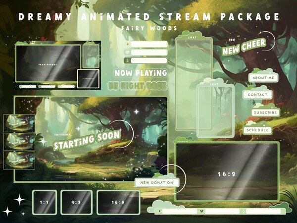 Cozy Sage Green Lo-fi Gaming Room Animated Stream Screen Package 6x ...