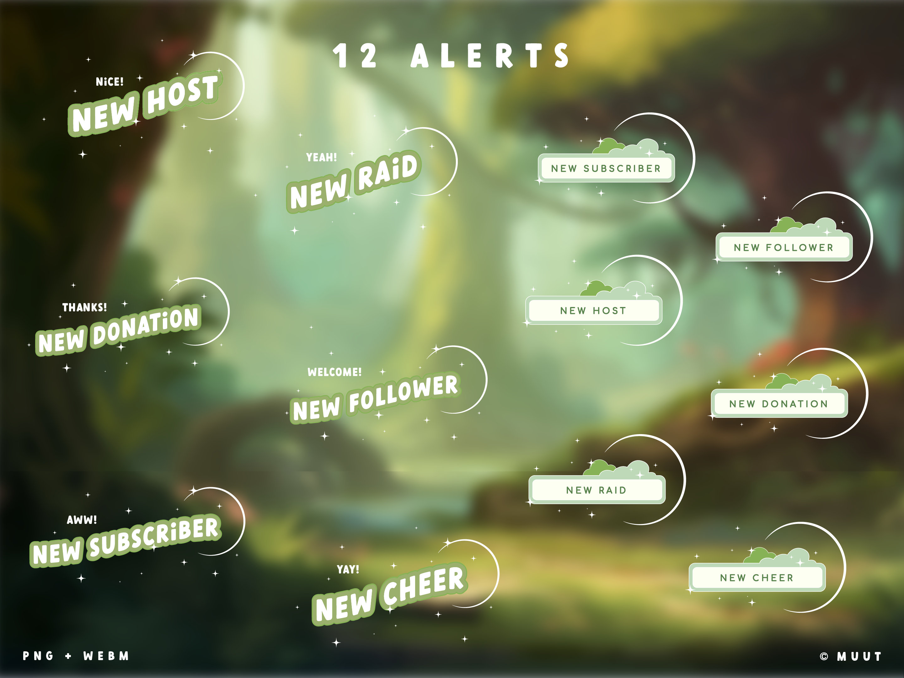 Cozy Twitch Alerts Package Animated - FAIRY Woods - Twitch Overlay Cute ...