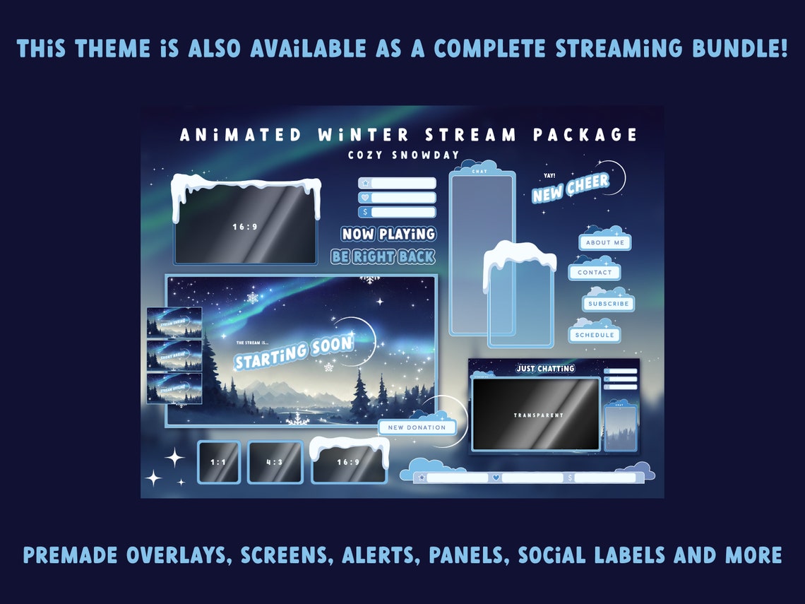 Animated Winter Stream Screens: Cozy Snowday Theme With Aurora ...