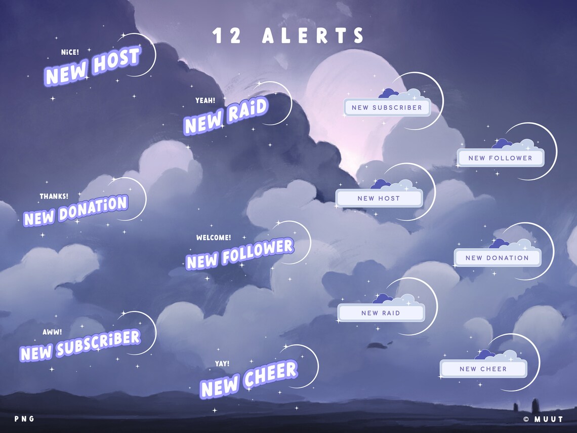 Cozy Celestial Twitch Alerts Package FAIRY Night Animated - Etsy