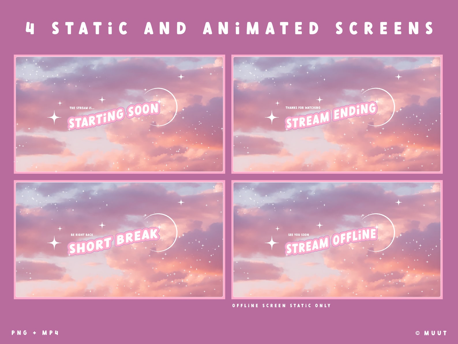 Cozy Stream Screens Package FAIRY Clouds Lofi Twitch - Etsy