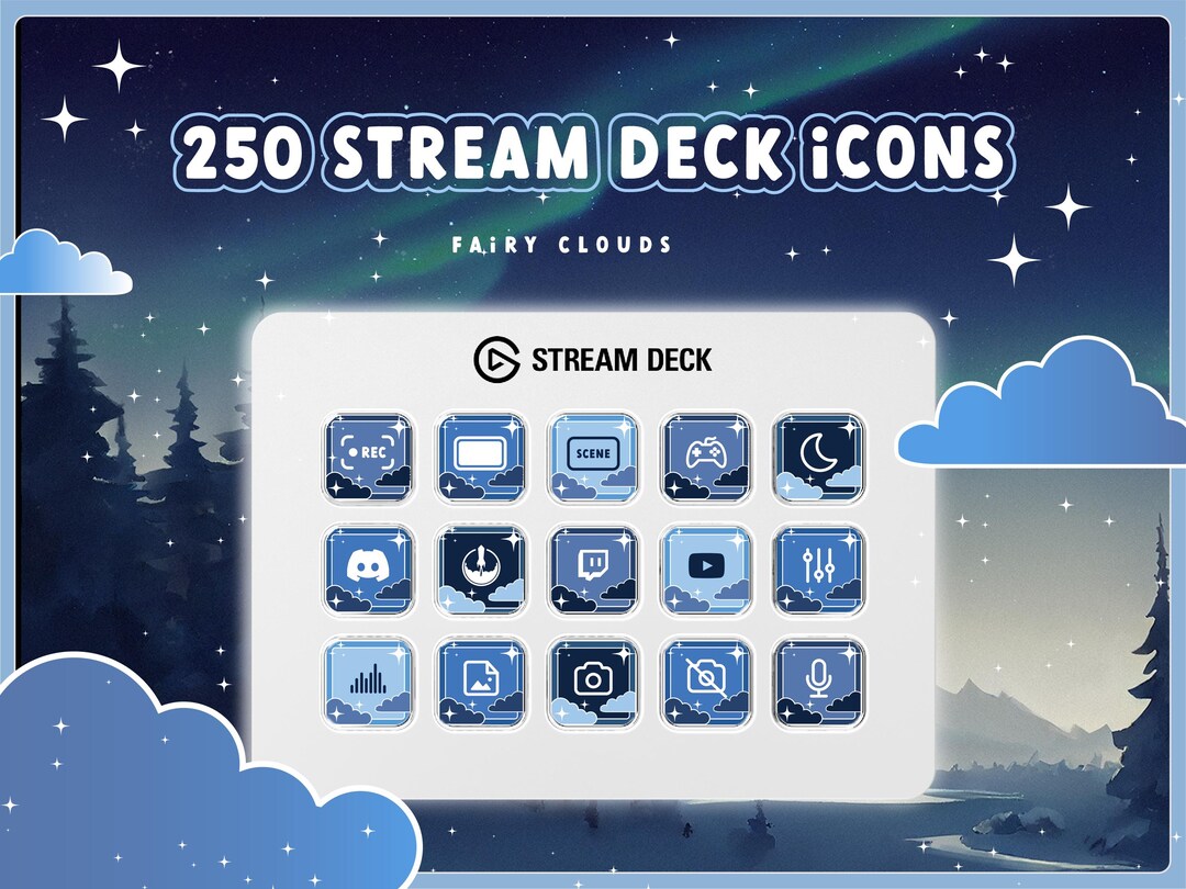 Cozy Stream Deck Icons: 250+ Light Blue Icons & Screensaver (gaming and ...