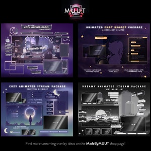 Cozy Celestial Twitch Stream Screens - MOONLIGHT Eclipse - Animated ...