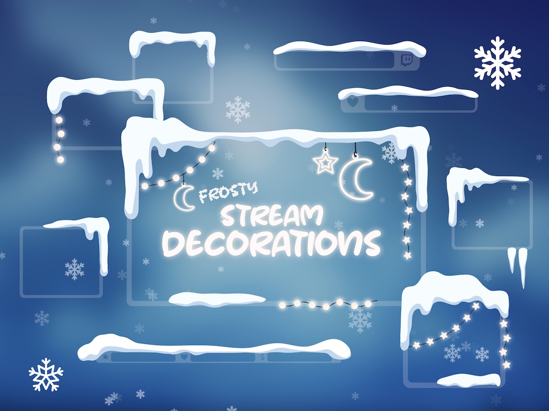 Cozy Twitch Overlay Snow Decorations - Stinger Transition - Winter ...