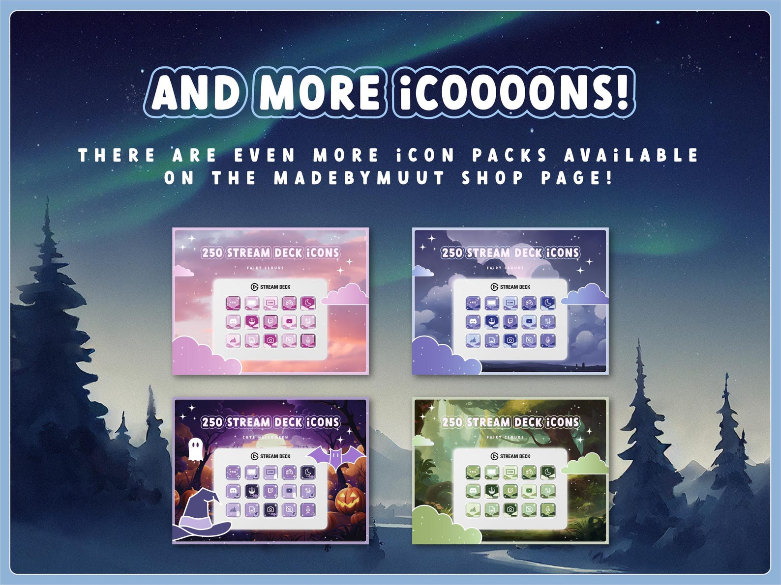 Cozy Stream Deck Icons: 250+ Light Blue Icons & Screensaver (gaming and ...