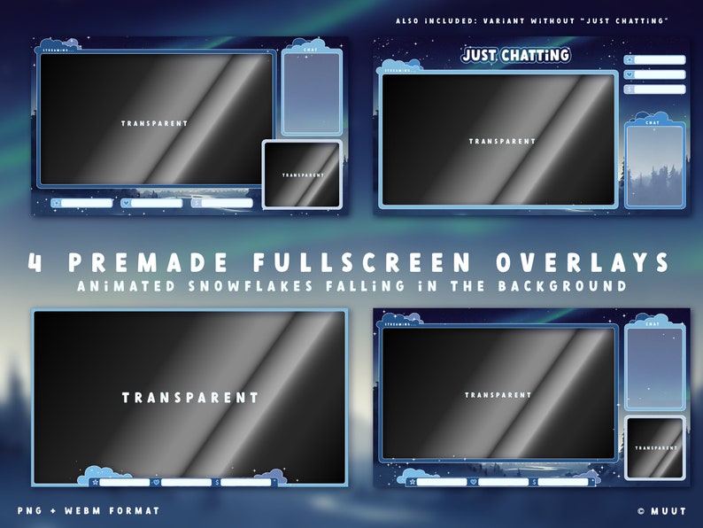 Animated Winter Twitch Stream Package: Cute Alerts, Blue Panels, Snow ...