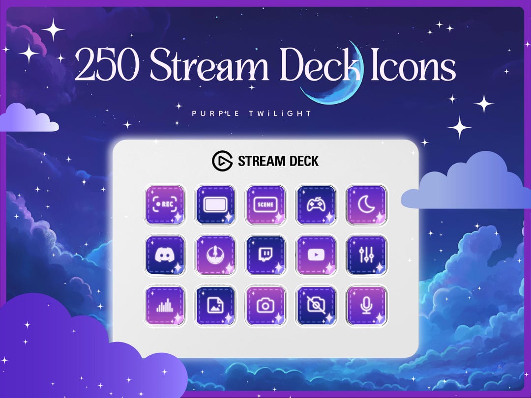 Stream Deck Icons for Cozy Streaming Setup: 250+ Cute Icons in Purple ...