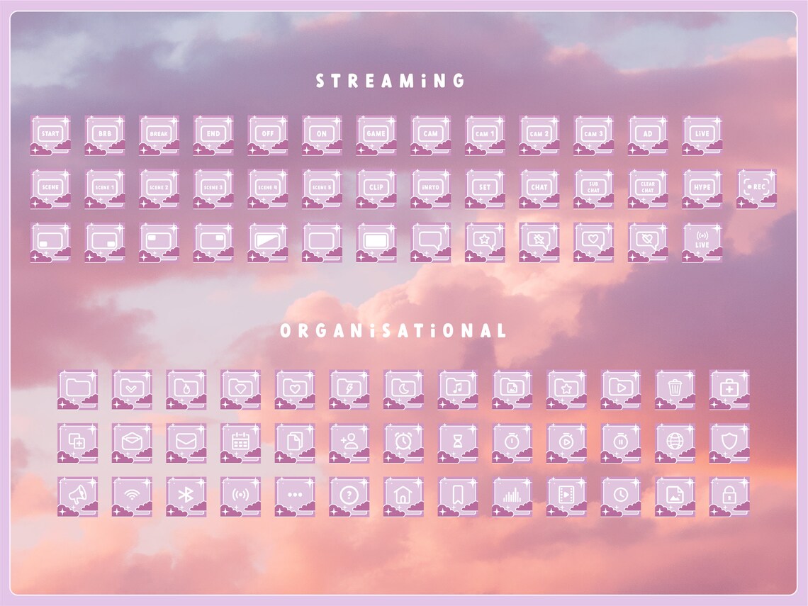 Stream Deck Icons for Cozy Streaming Setup: 250+ Cute Icons in 4 Colors ...