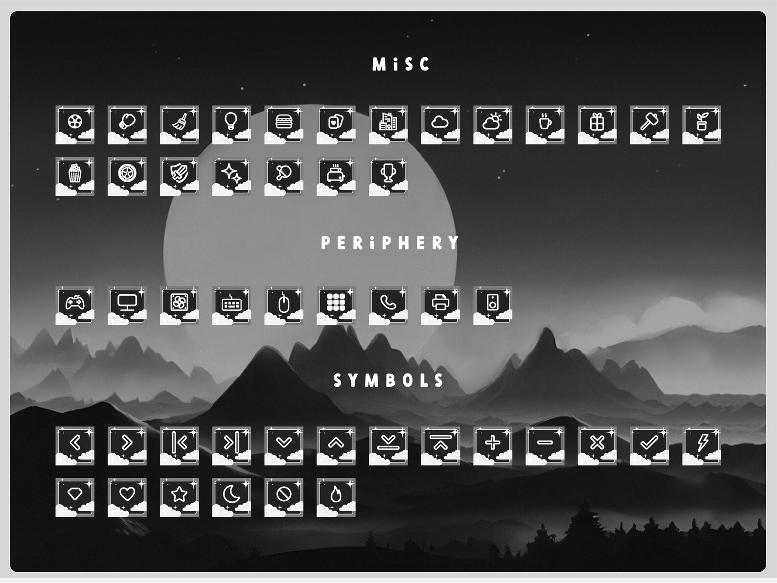 Stream Deck Icons for Cozy Streaming Setup: 250+ Cute Icons in Black ...