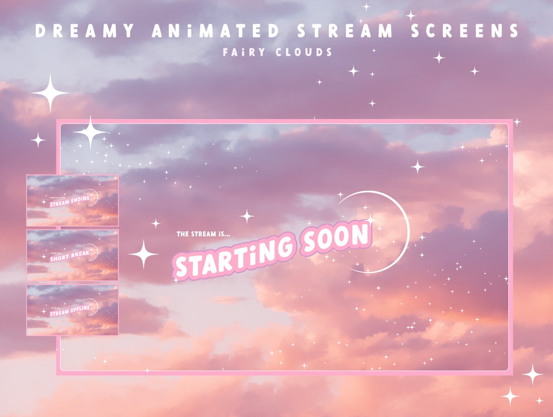 Cozy Stream Screens Package FAIRY Clouds Lofi Twitch - Etsy