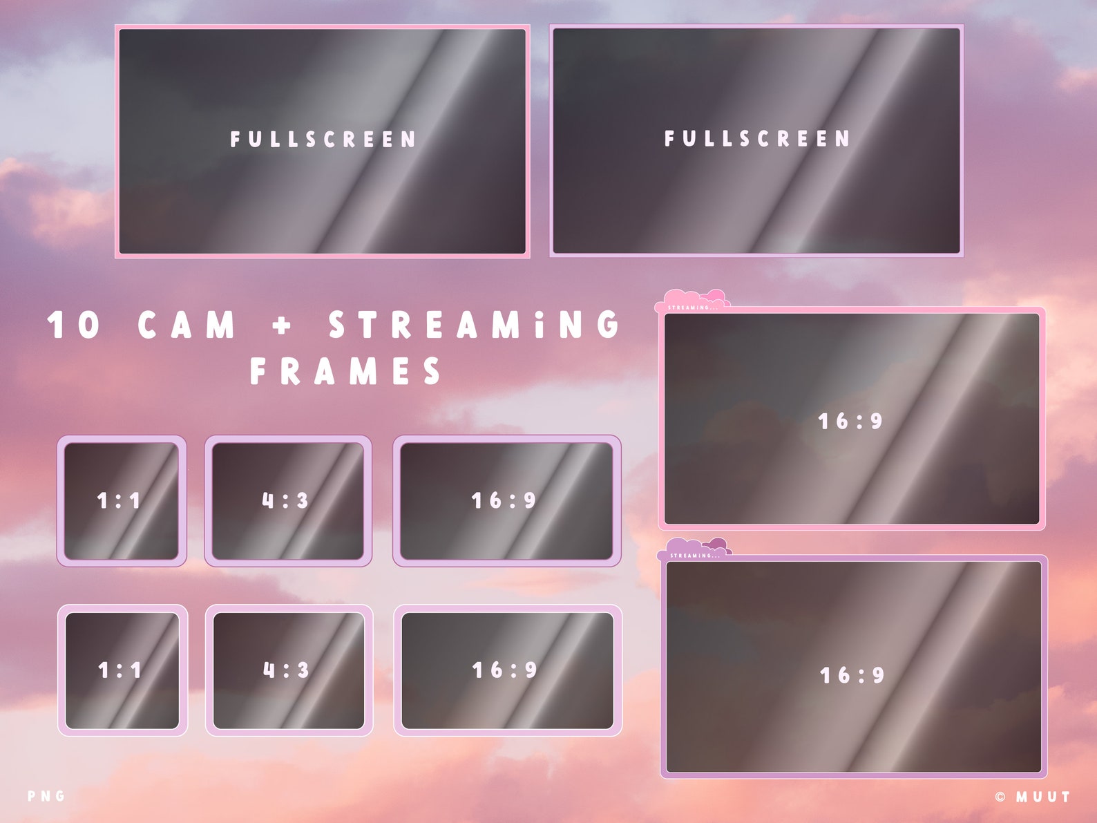 Animated Twitch Stream Package: Fairy Clouds, Pink Overlay With ...