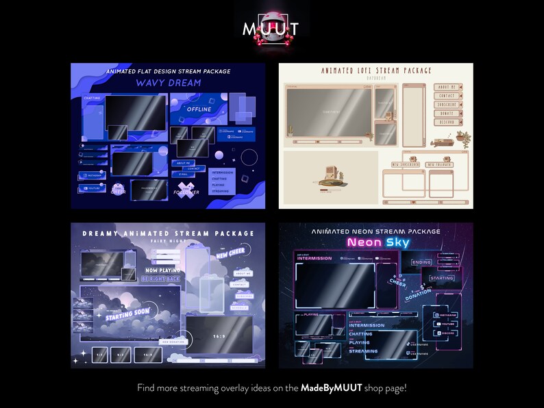 Twitch Panels and Social Media Labels Pack - WAVY Love - Etsy