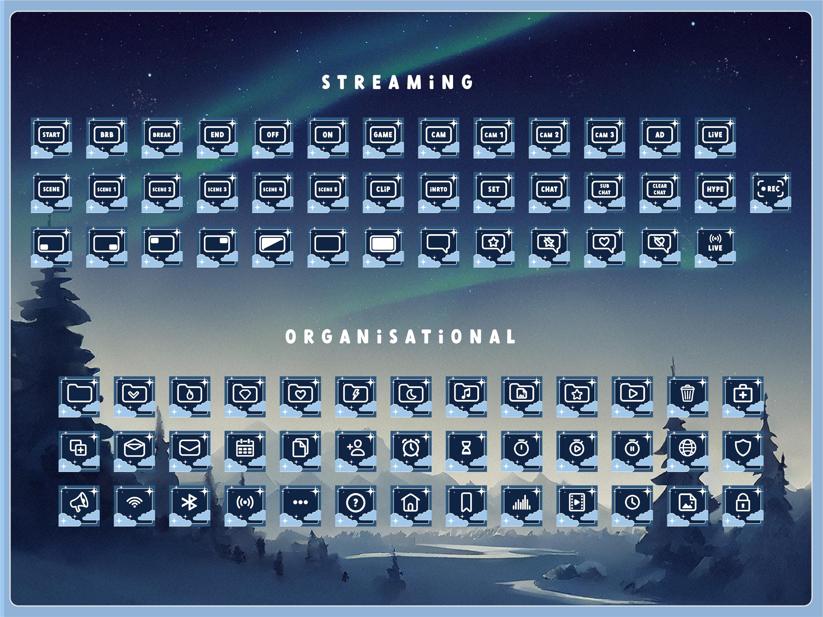Cozy Stream Deck Icons: 250+ Light Blue Icons & Screensaver (gaming and ...