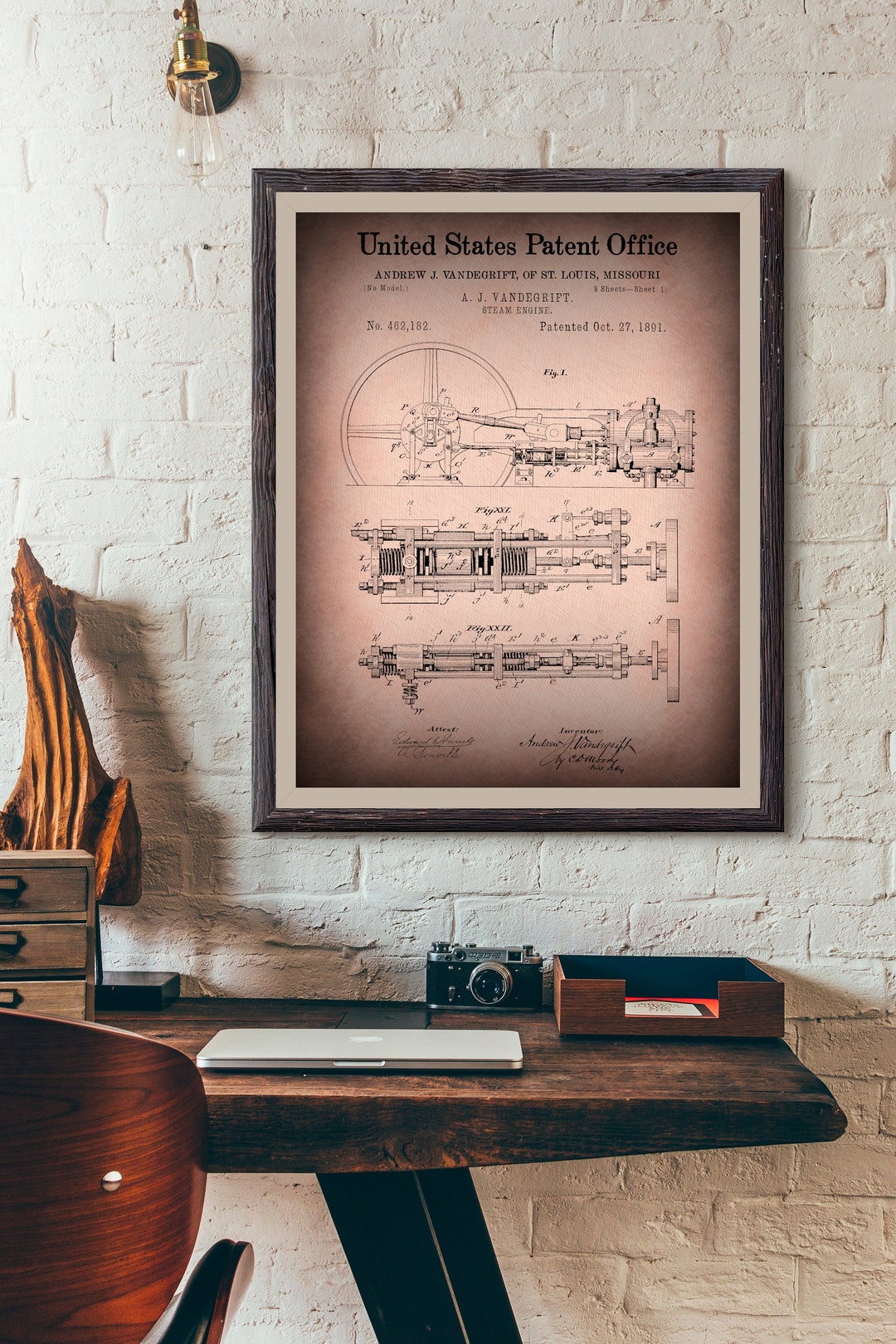 Steam Engine Patent Print - Industrial Revolution - Vintage Machines ...