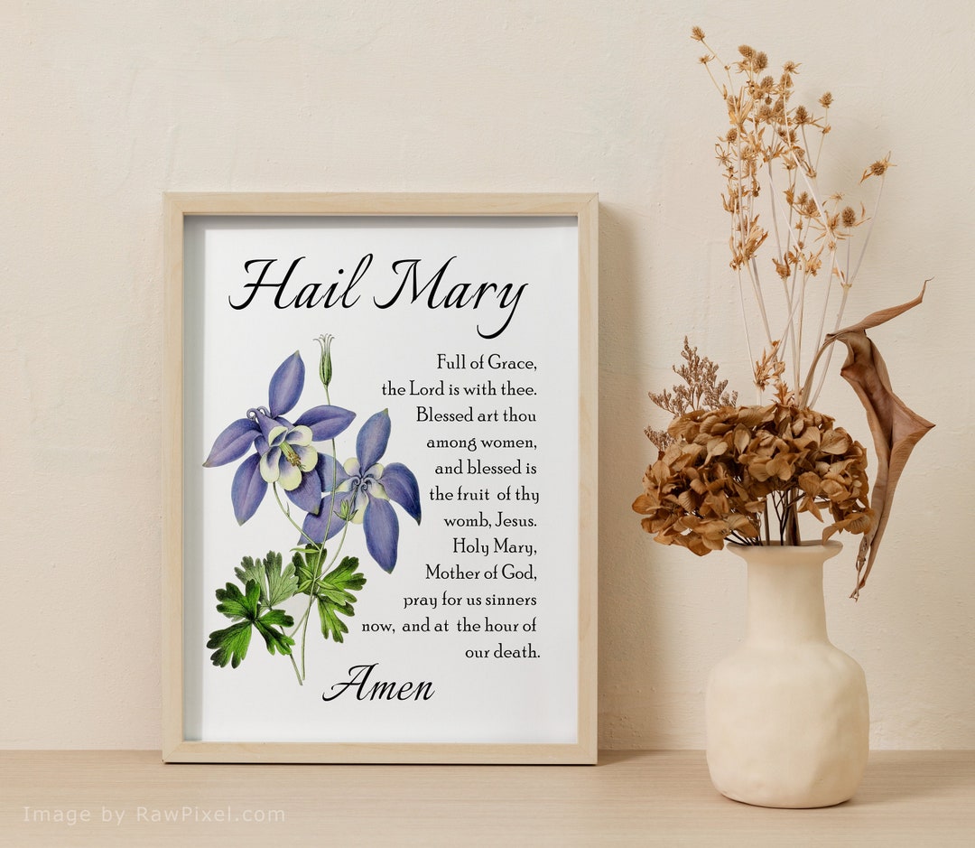Hail Mary Prayer - Queen of Heaven - Catholic - Christian - INSTANT ...
