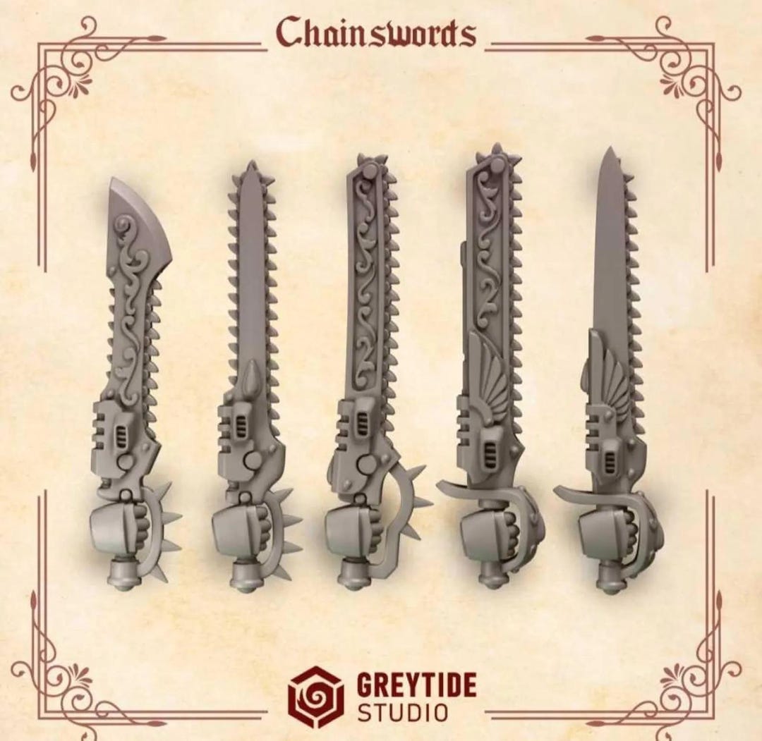 NEW 5 Pack Chain Swords Upgrade Bits Crimson Lords Grey Tide Studios - Etsy
