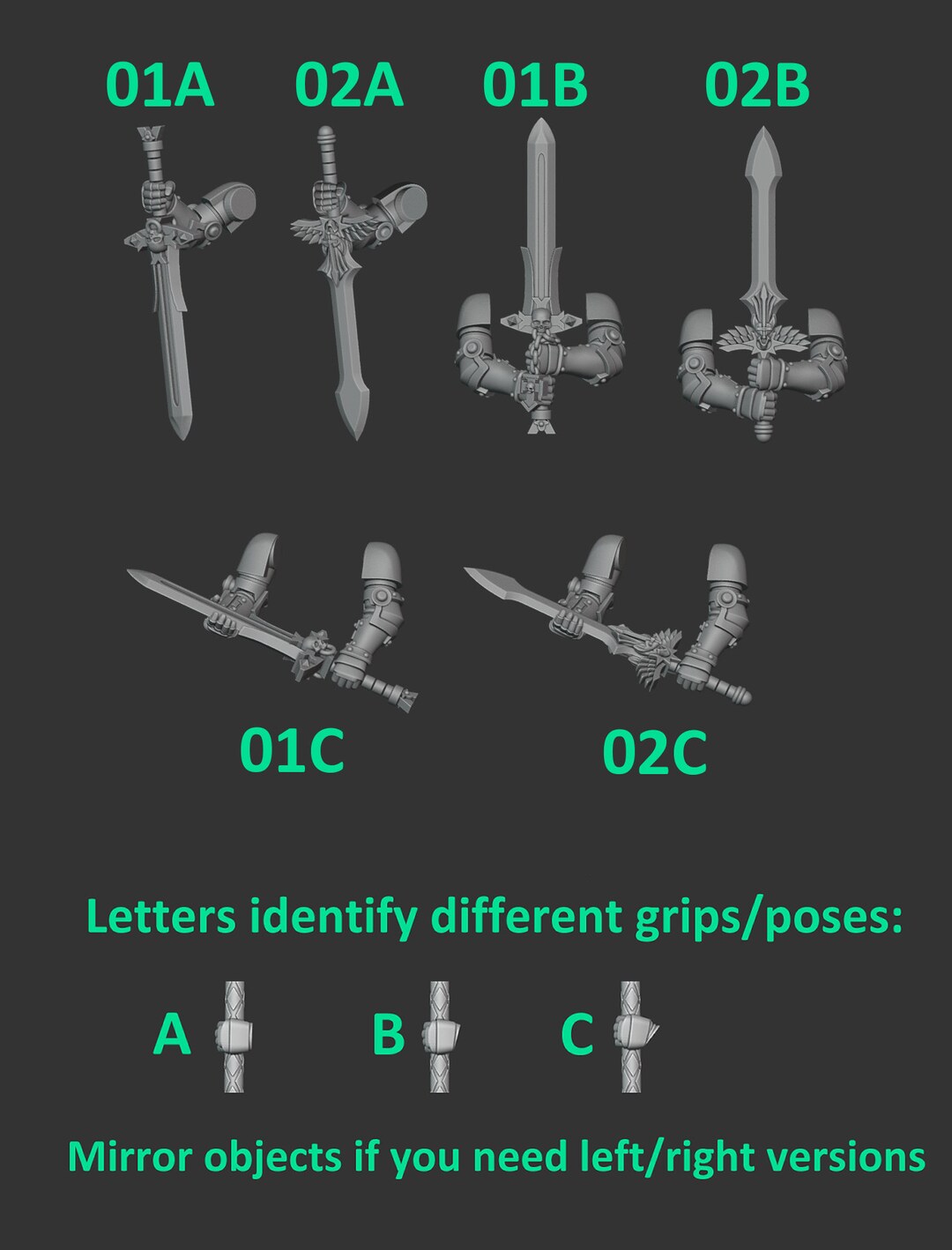 Eternal Pilgrims 2 Handed Sword Upgrade Bits Grey Tide Studios - Etsy