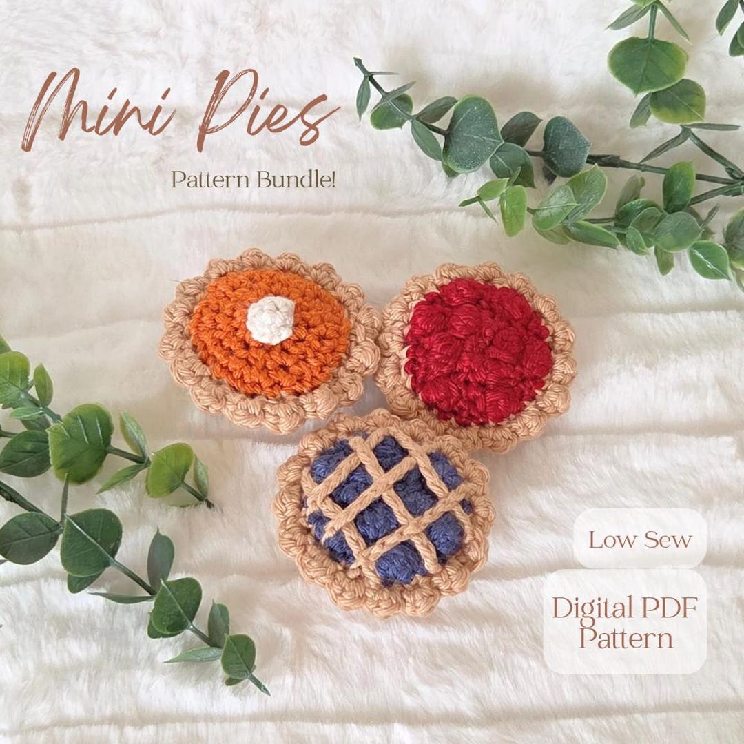 Mini Pie Crochet Pattern Bundle | Beginner Friendly (digital PDF) - Etsy