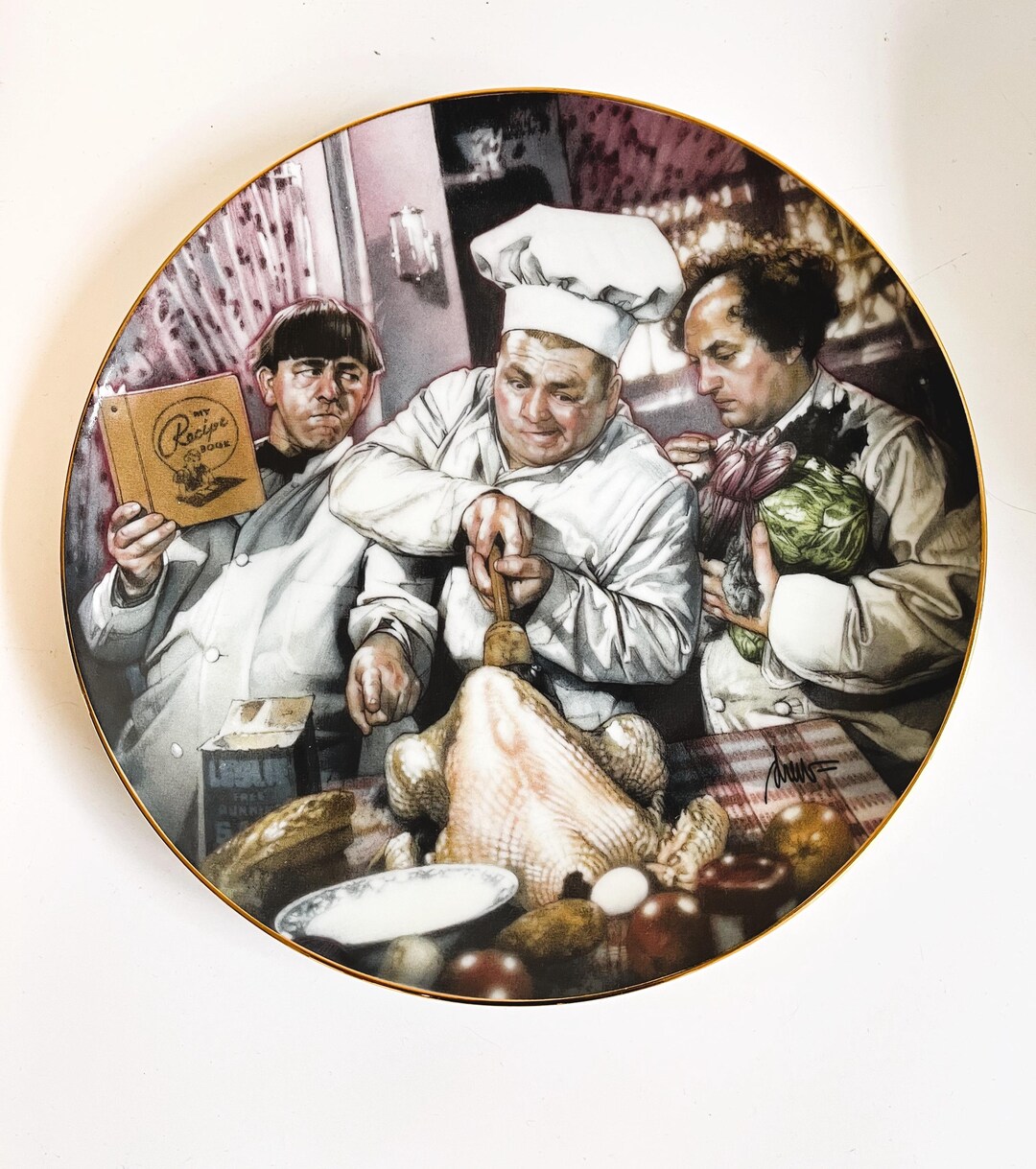 1994 the Three Stooges the Cooking Lesson Collector's Plate Norman ...