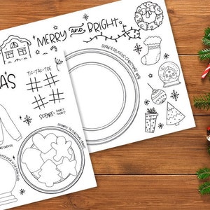 Christmas Activity Printable Placemat for Kids, Coloring Placemat ...