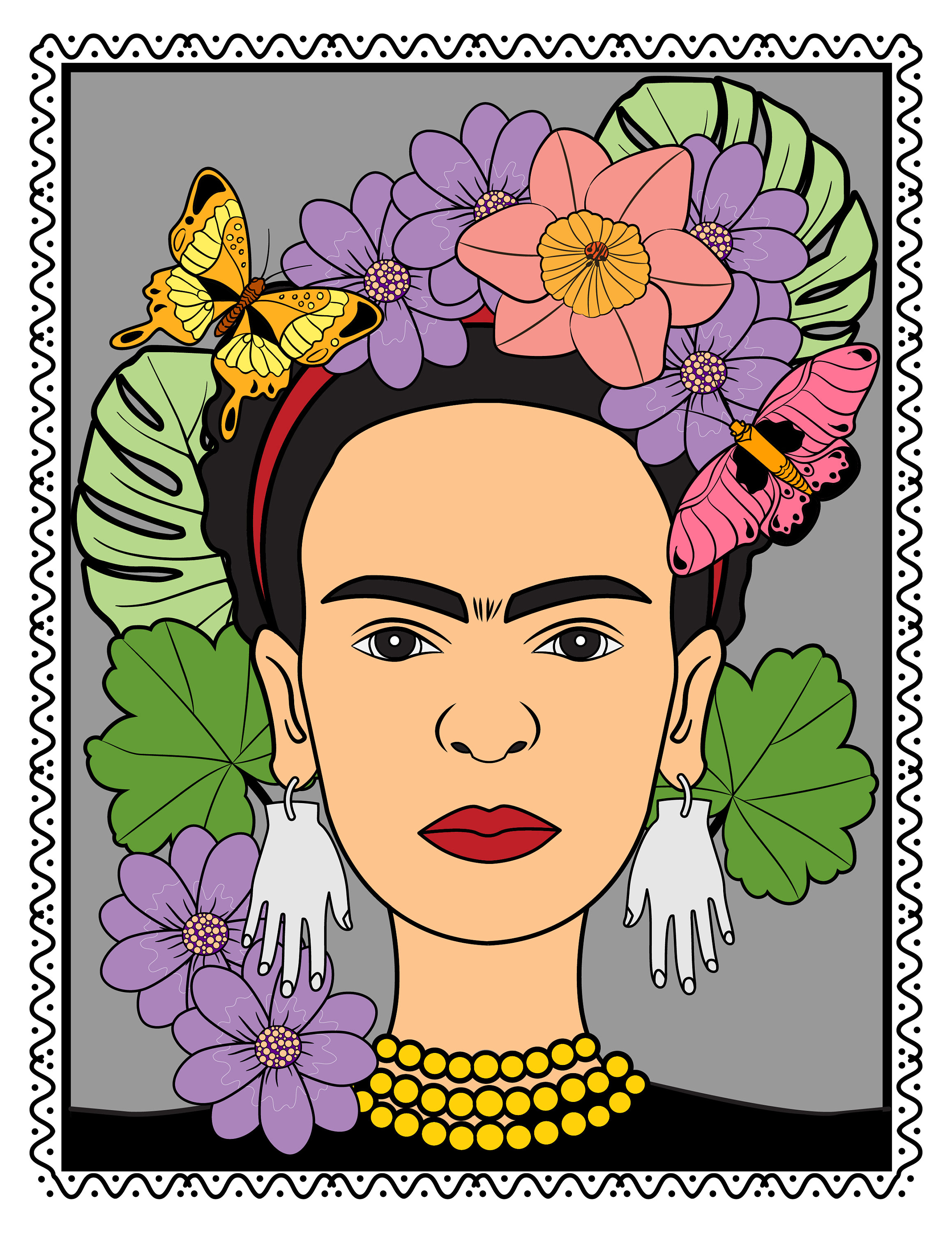 Frida Kahlo Printable Craft, Famous Artist, Kids Activity Sheet, Art ...