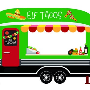 Elf Taco Truck Props - Taco Stand, Food Truck, Taco Tuesday Accessories ...