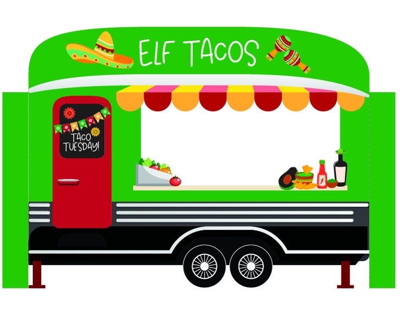 Elf Taco Truck Props - Taco Stand, Food Truck, Taco Tuesday Accessories ...