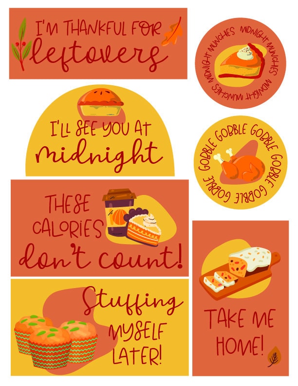 Thanksgiving Leftovers Labels Printables (15 Designs) - Etsy