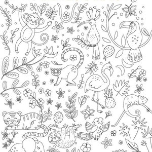 Jungle Animals Kids Activity Pack, Coloring Page Kids Jungle, Matching ...