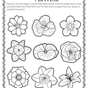 Frida Kahlo Printable Craft, Famous Artist, Kids Activity Sheet, Art ...