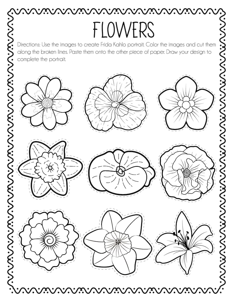 Frida Kahlo Printable Craft, Famous Artist, Kids Activity Sheet, Art ...
