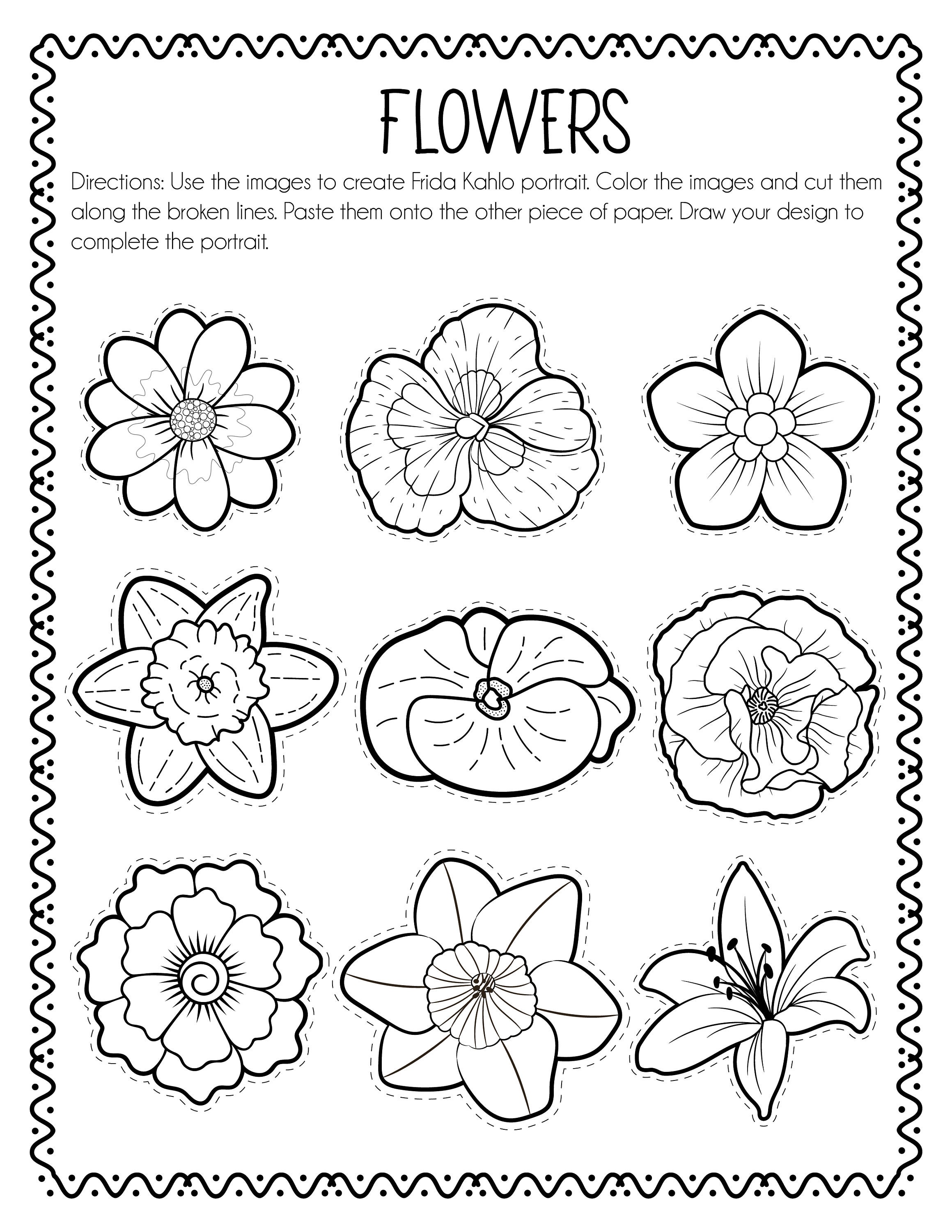 Frida Kahlo Printable Craft, Famous Artist, Kids Activity Sheet, Art ...