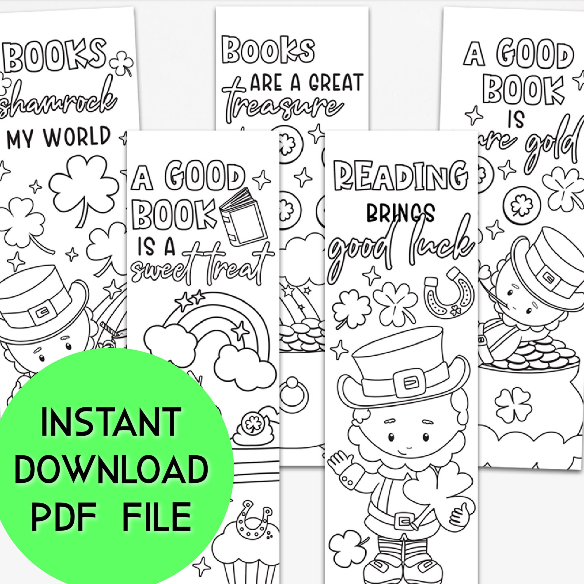 St. Patricks Day Coloring Bookmarks, Kids Saint Patricks Day Crafts, St ...