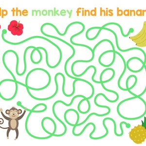 Jungle Animals Kids Activity Pack Printable Coloring Page, Matching ...