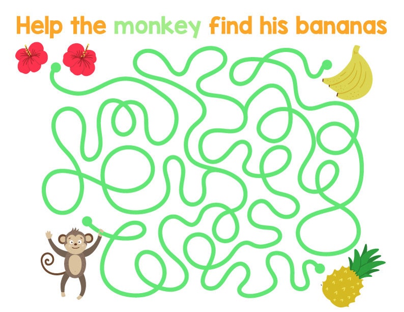 Jungle Animals Kids Activity Pack, Coloring Page Kids Jungle, Matching ...