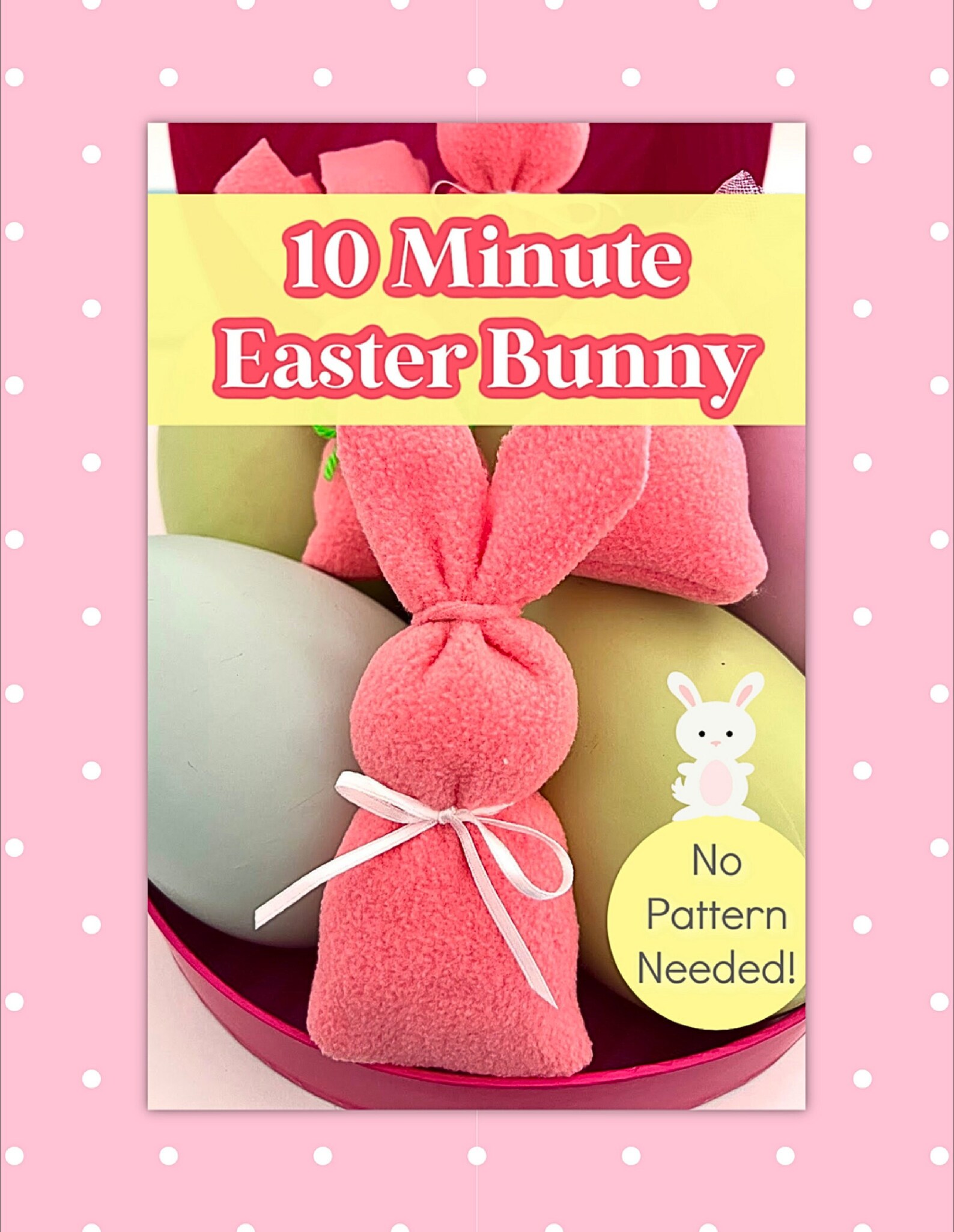 10 Minute Stuffed Bunny Sewing Project, Easter Bunny Pattern, Instant ...