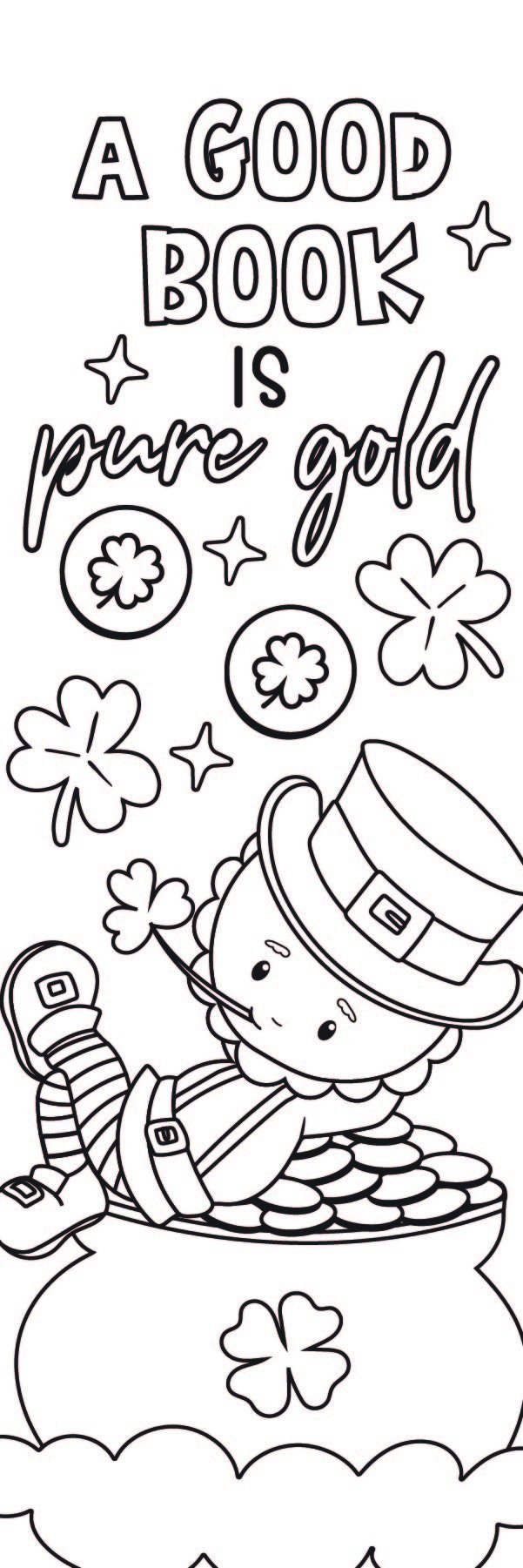 St. Patricks Day Coloring Bookmarks, Kids Saint Patricks Day Crafts, St ...