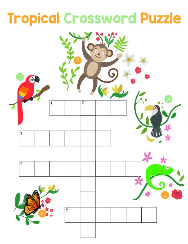 Jungle Animals Kids Activity Pack, Coloring Page Kids Jungle, Matching ...